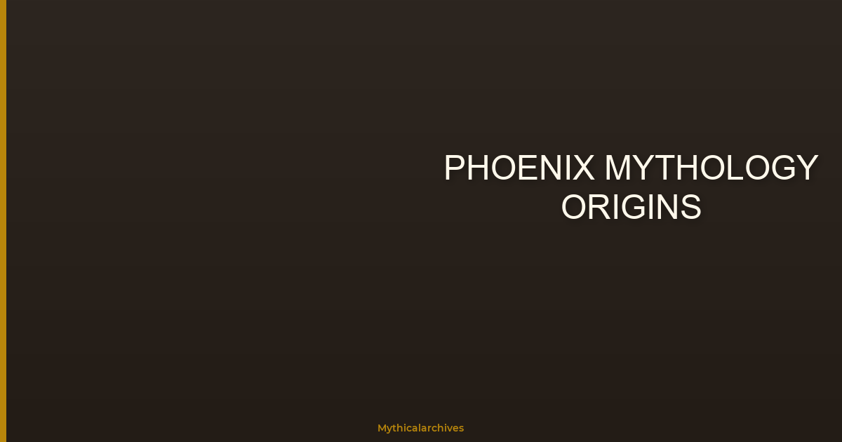 Phoenix Mythology OriginsMythical Archives